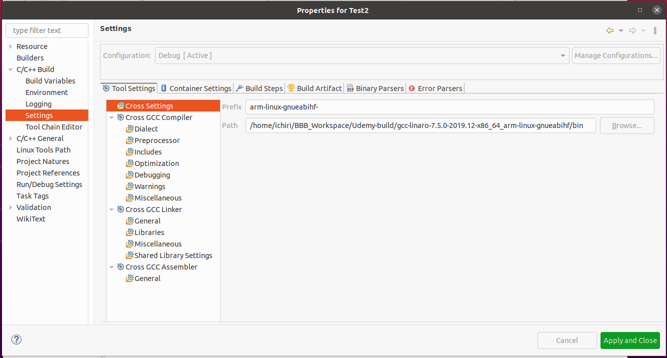 組込みLinux Beaglebone Cアプリをクロスコンパイル Hello World! eclipse | いちりのテクの部屋